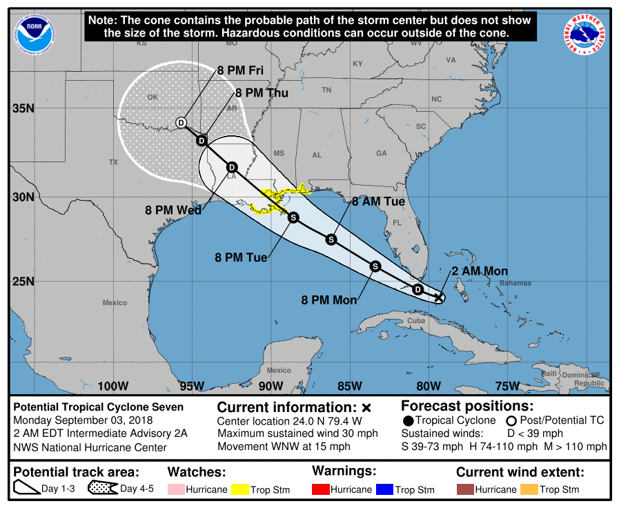 Potential Tropical Cyclone #7 Headed into Gulf - Reduce Flooding