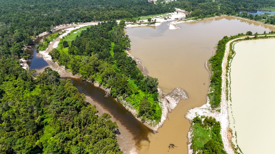 West Fork Still Running Through Sand Pits - Reduce Flooding