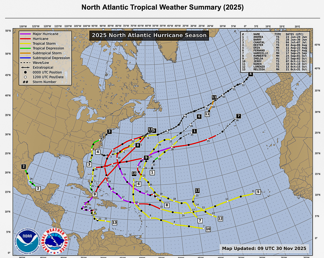 Average But Unusual 2025 Hurricane Season Ends Today - Reduce Flooding